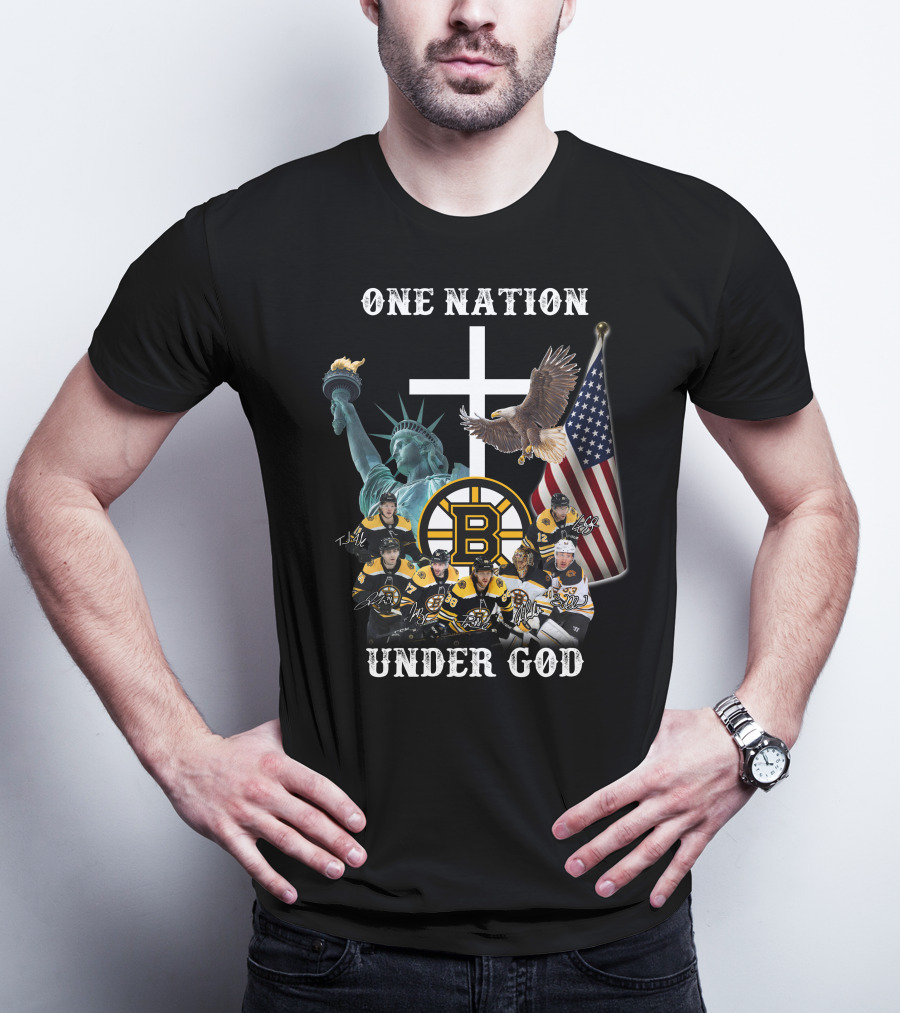 One Nation Under God Boston Hockey Spirit T-Shirt