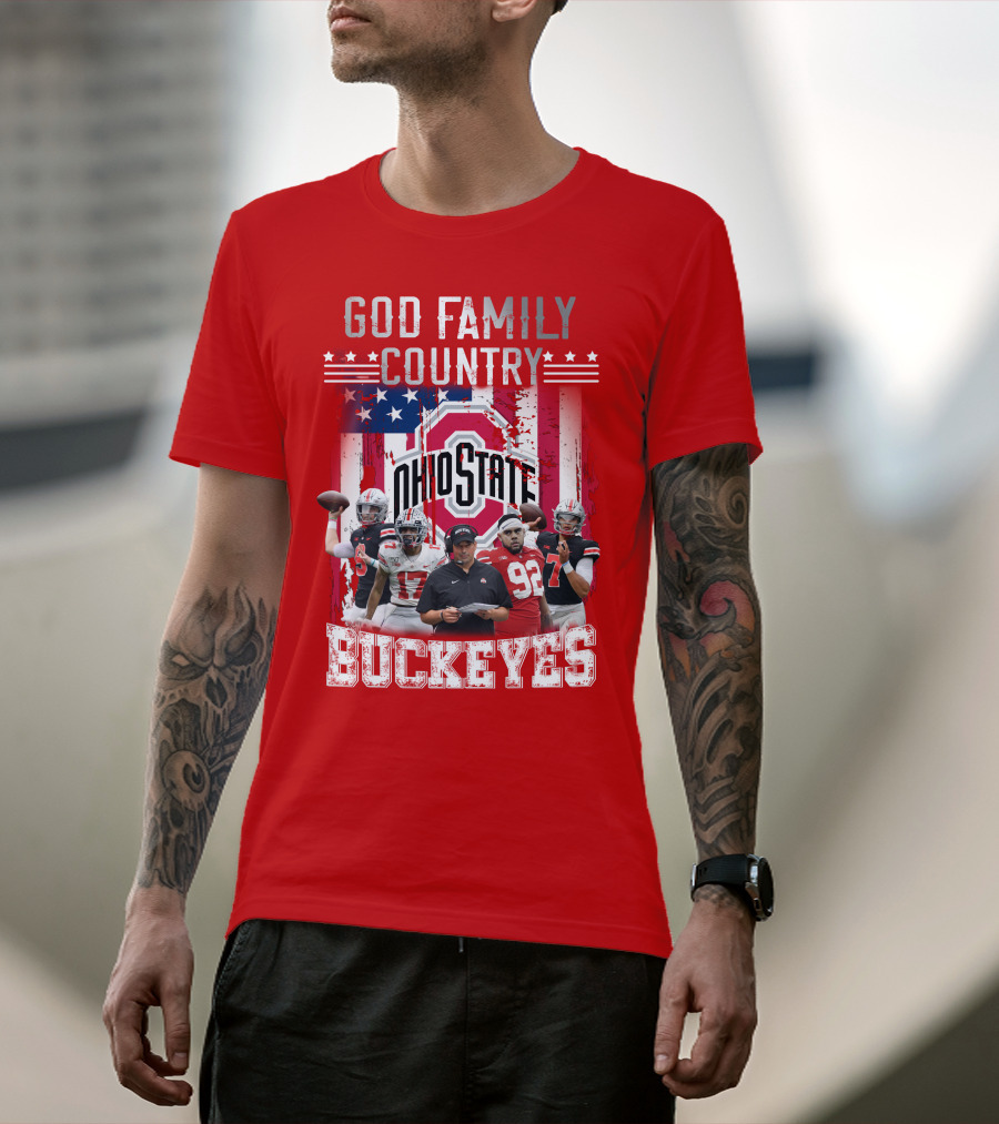 Ohio State God Family Country Buckeyes T-Shirt