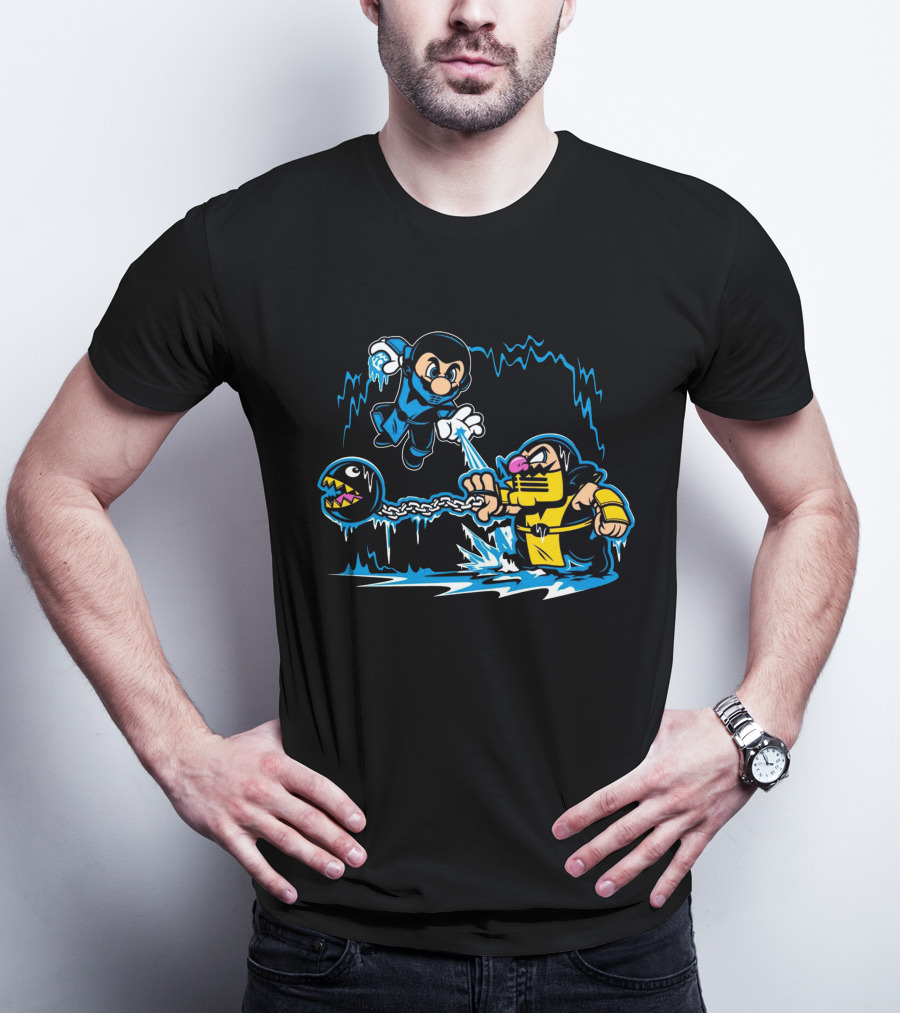 Super Nintendo Subzero Meets Scorpion With Chain Chomp T-Shirt