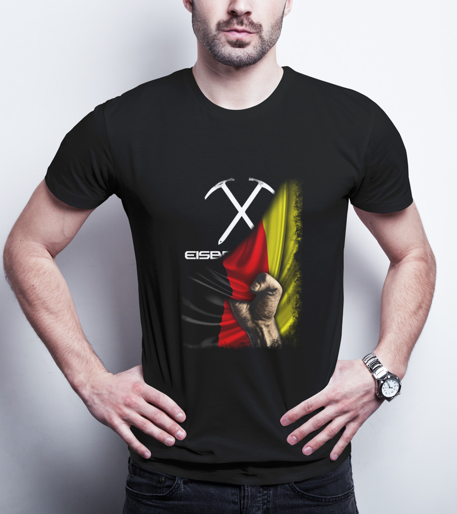 Eisbrecher Flagge Duo Pickaxes German Colors Fist T-Shirt
