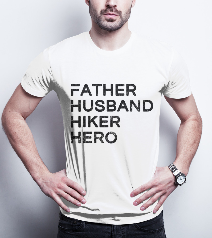 FATHER HUSBAND HIKER HERO LOGO STYLE ICONIC T-Shirt