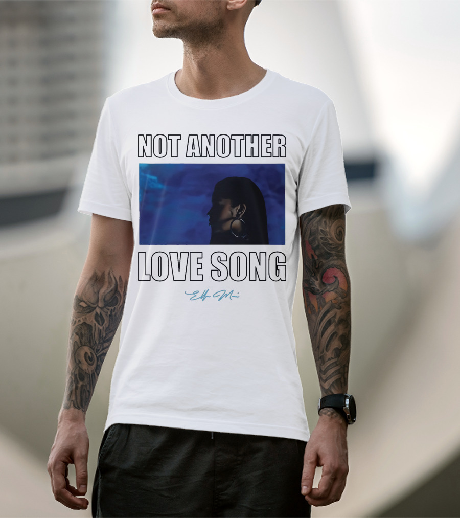NOT Another Love Song Ella Mai Silhouette Blue Background T-Shirt