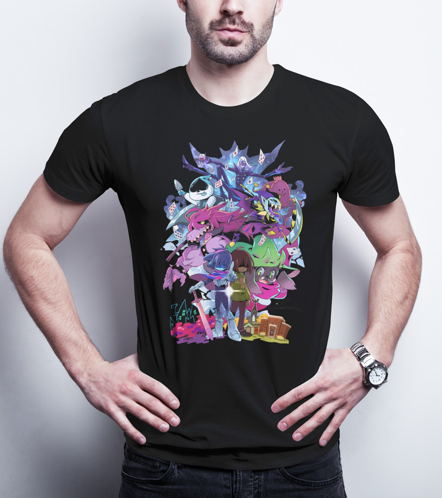 Deltarune Cast And Colorful Adventure Scene T-Shirt