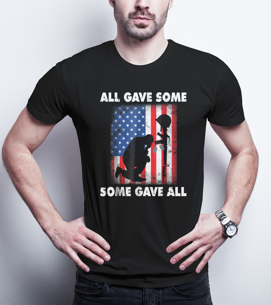 All Gave Some Some Gave All Veteran Memorial Day USA Flag T-Shirt