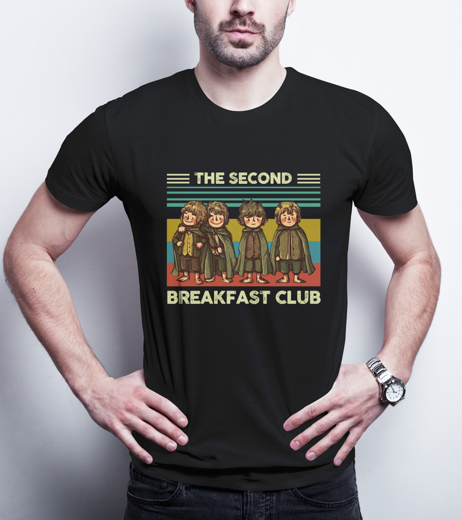 The Second Breakfast Club Hobbits Pop Culture Mashup T-Shirt