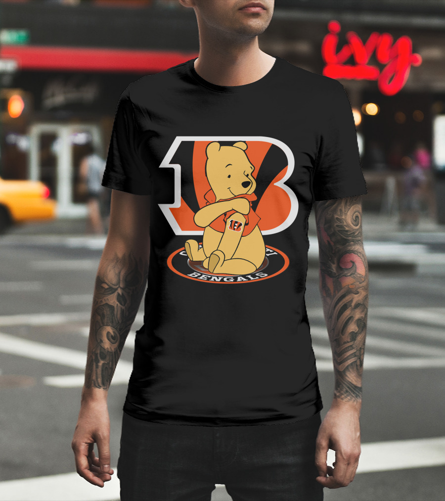 Cincinnati Bengals Pooh Football Crossover T-Shirt