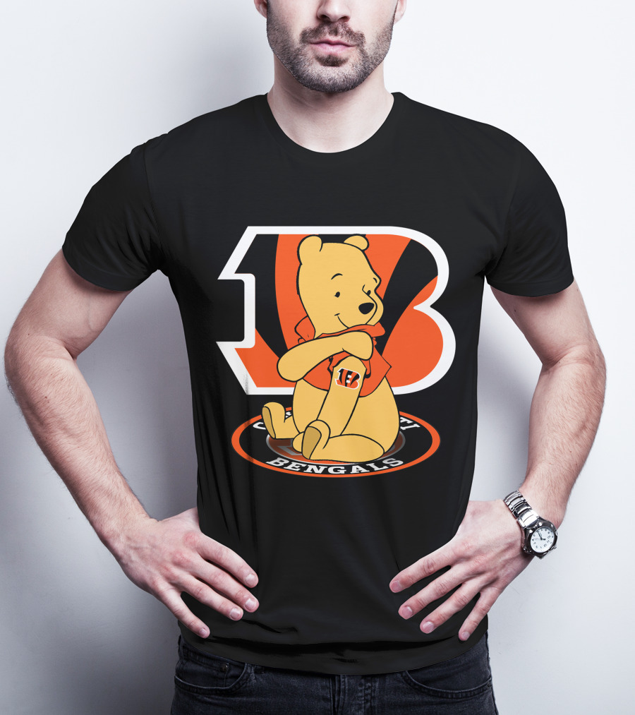 Cincinnati Bengals Pooh Football Crossover T-Shirt