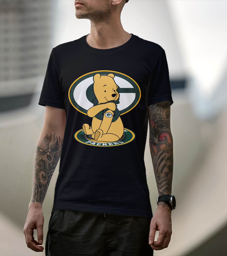 Pooh Packers Crossover With Iconic Green Bay T-Shirt