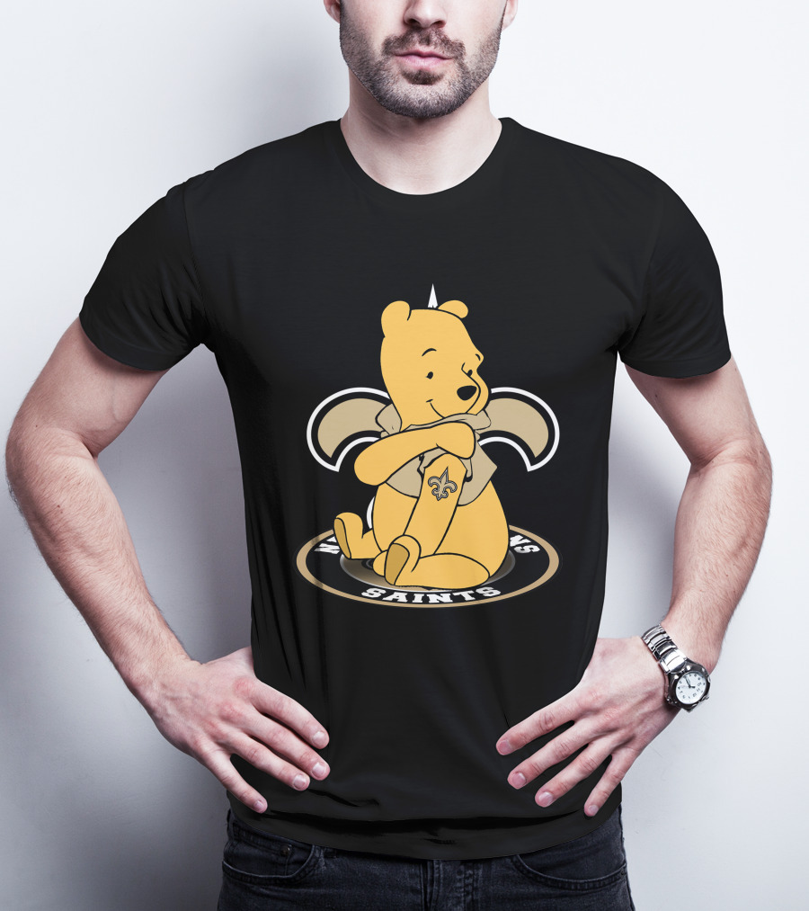 Pooh Saints New Orleans Fleur-de-Lis Iconic Symbols T-Shirt