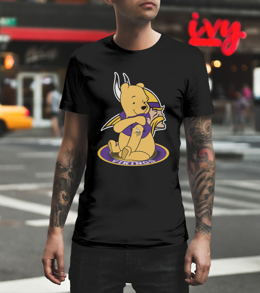 Pooh Vikings Crossover Sitting With Helmet And Horns T-Shirt