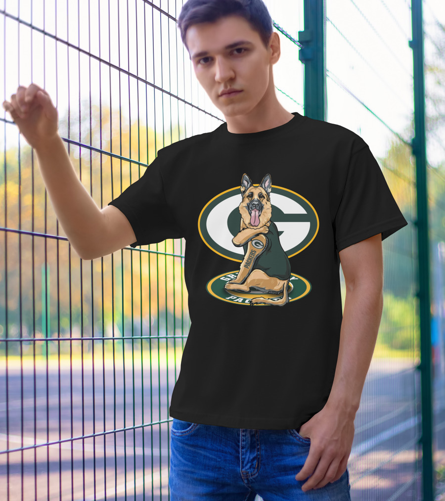 Green Bay Packers German Shepherd Fan T-Shirt