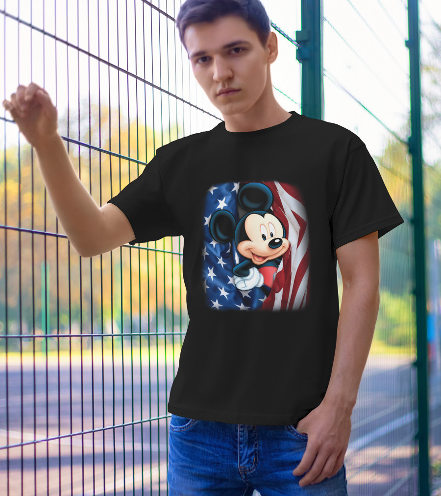 Mickey Mouse American Flag Fourth Of July T-Shirt