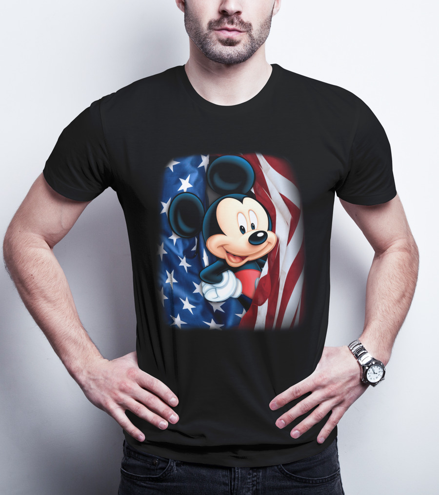 Mickey Mouse American Flag Fourth Of July T-Shirt