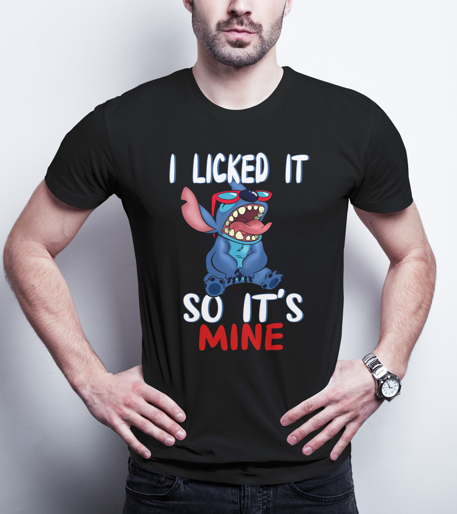 I Licked It So It's Mine Stitch Red Sunglasses T-Shirt