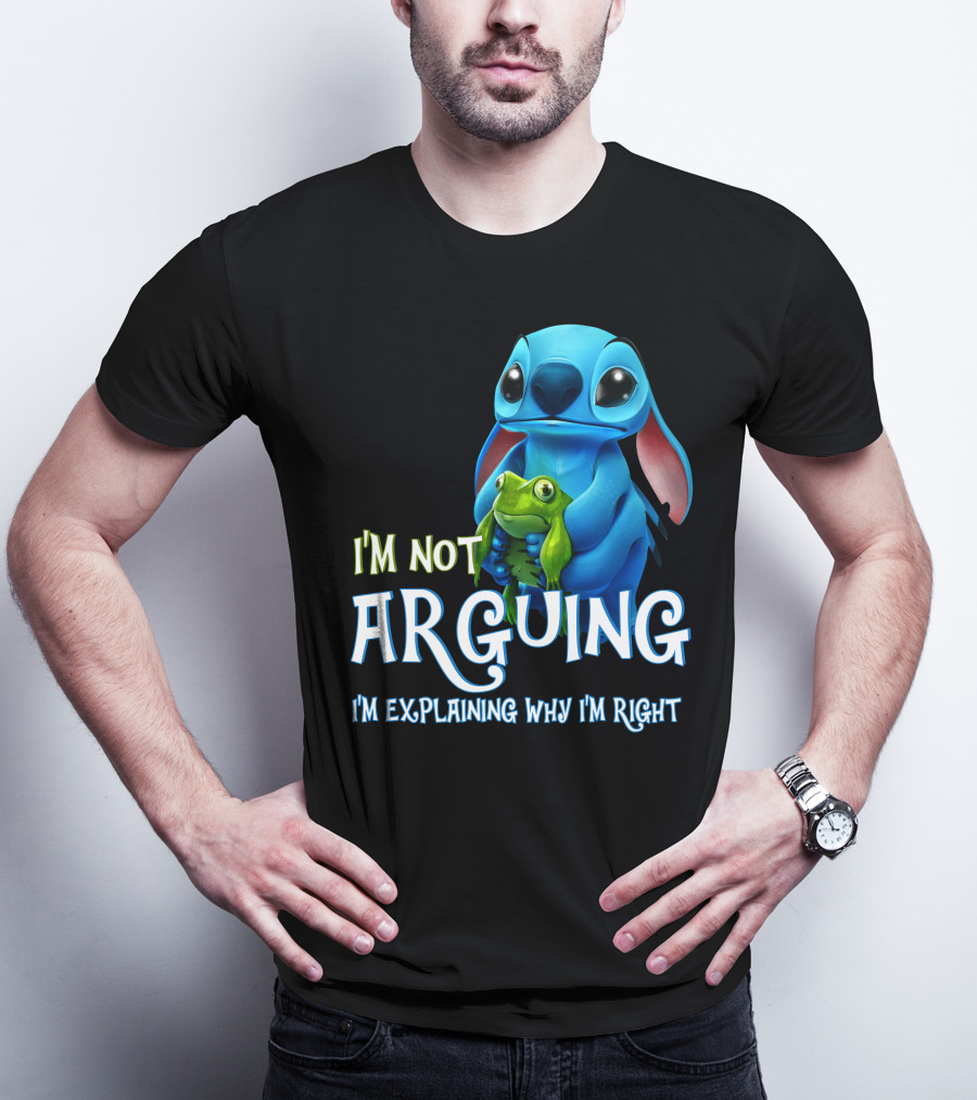 I'm Not Arguing I'm Explaining Why I'm Right Stitch With Frog T-Shirt