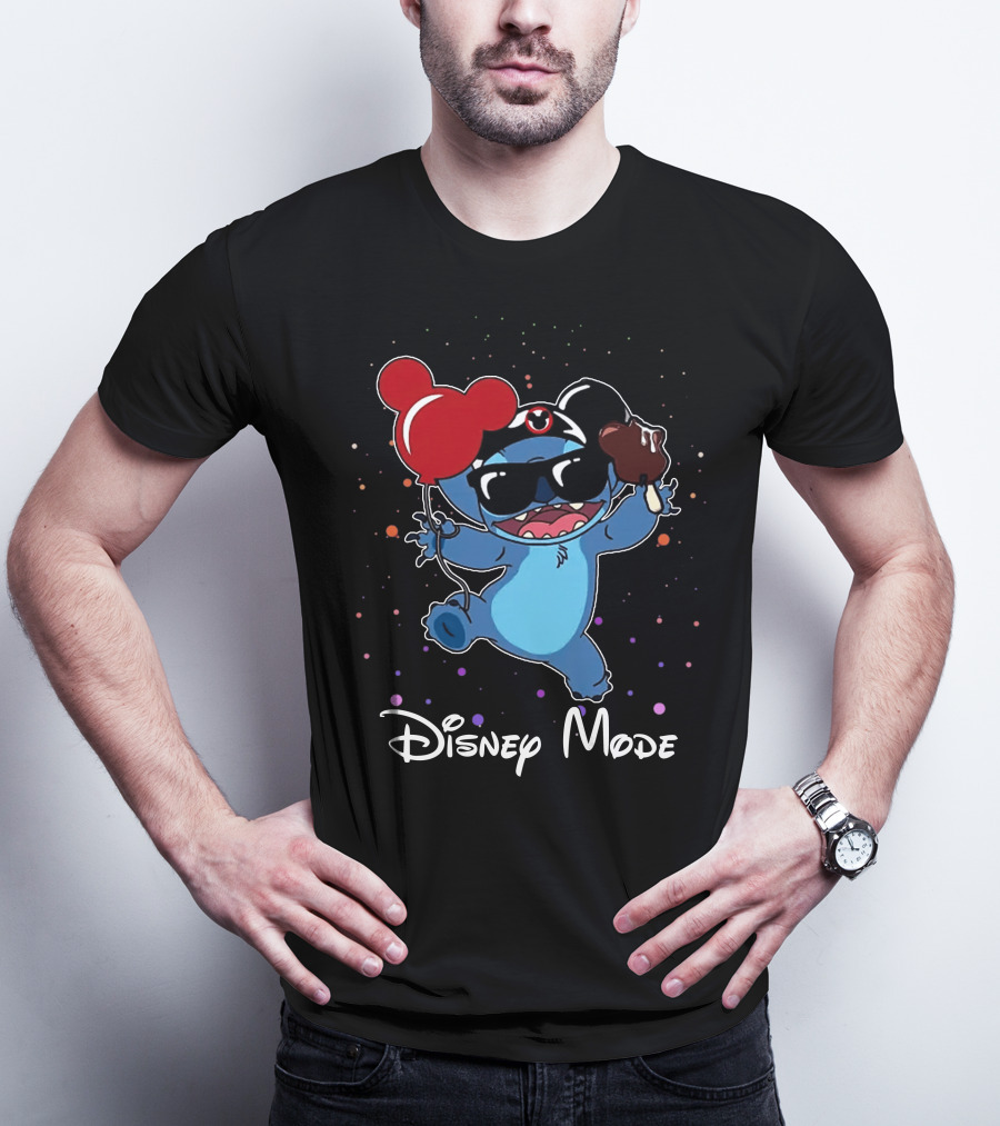 Disney Mode Stitch Ice Cream Balloon Fun T-Shirt