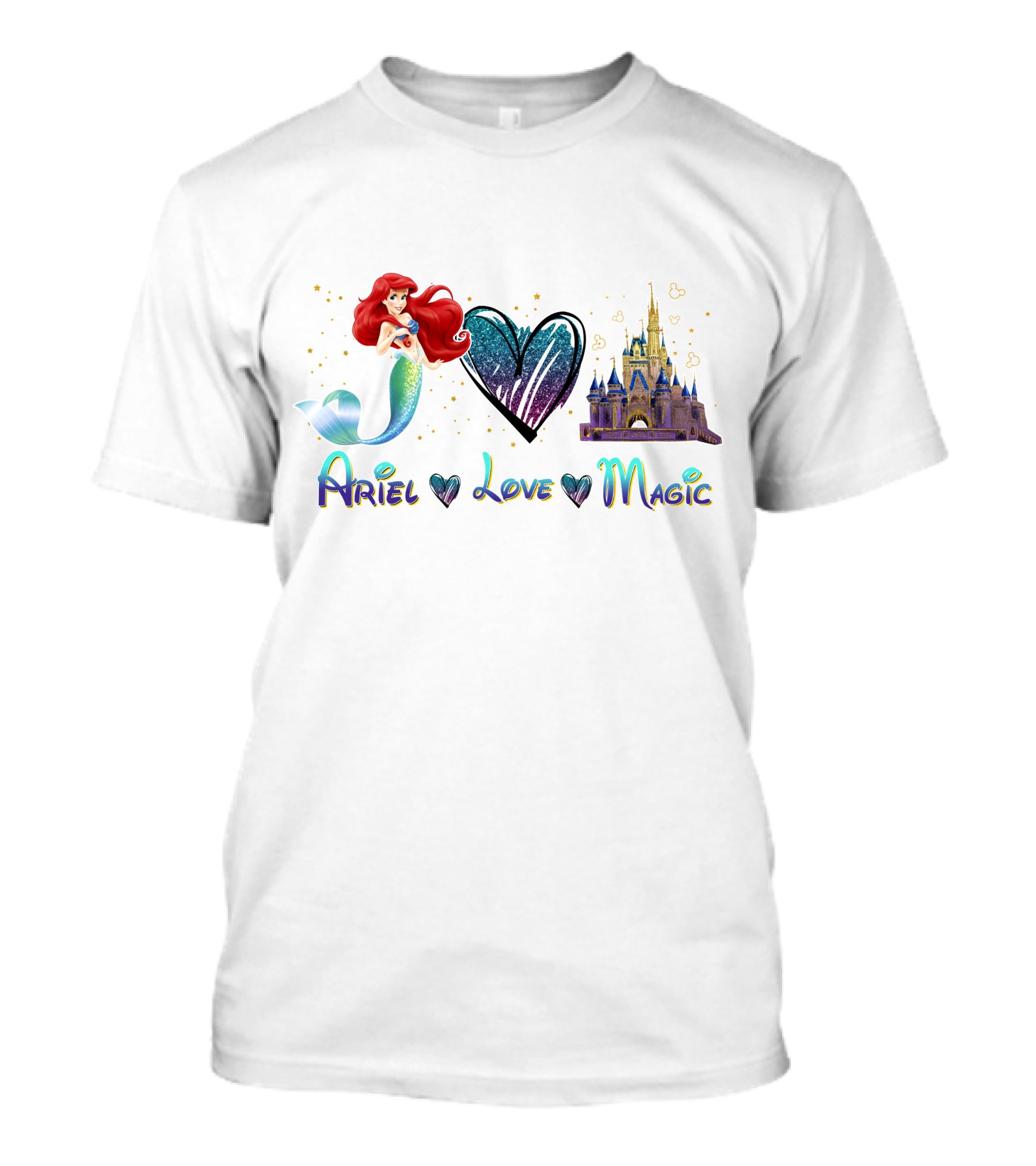 Ariel Love Magic Heart Castle Disney T-Shirt
