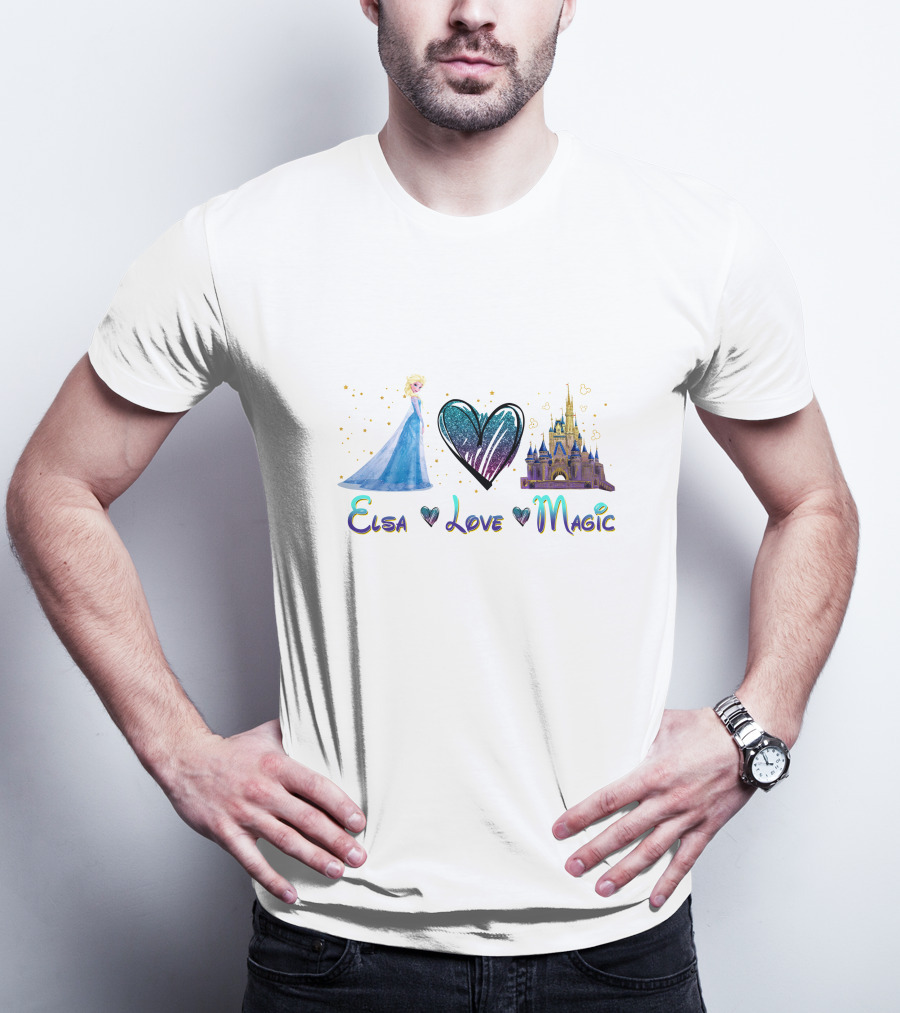 Elsa Love Magic Heart Castle Fantasy T-Shirt