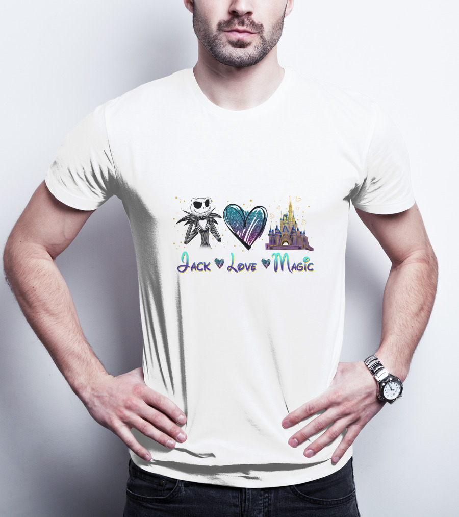 Jack Love Magic Castle And Skeleton Heart T-Shirt