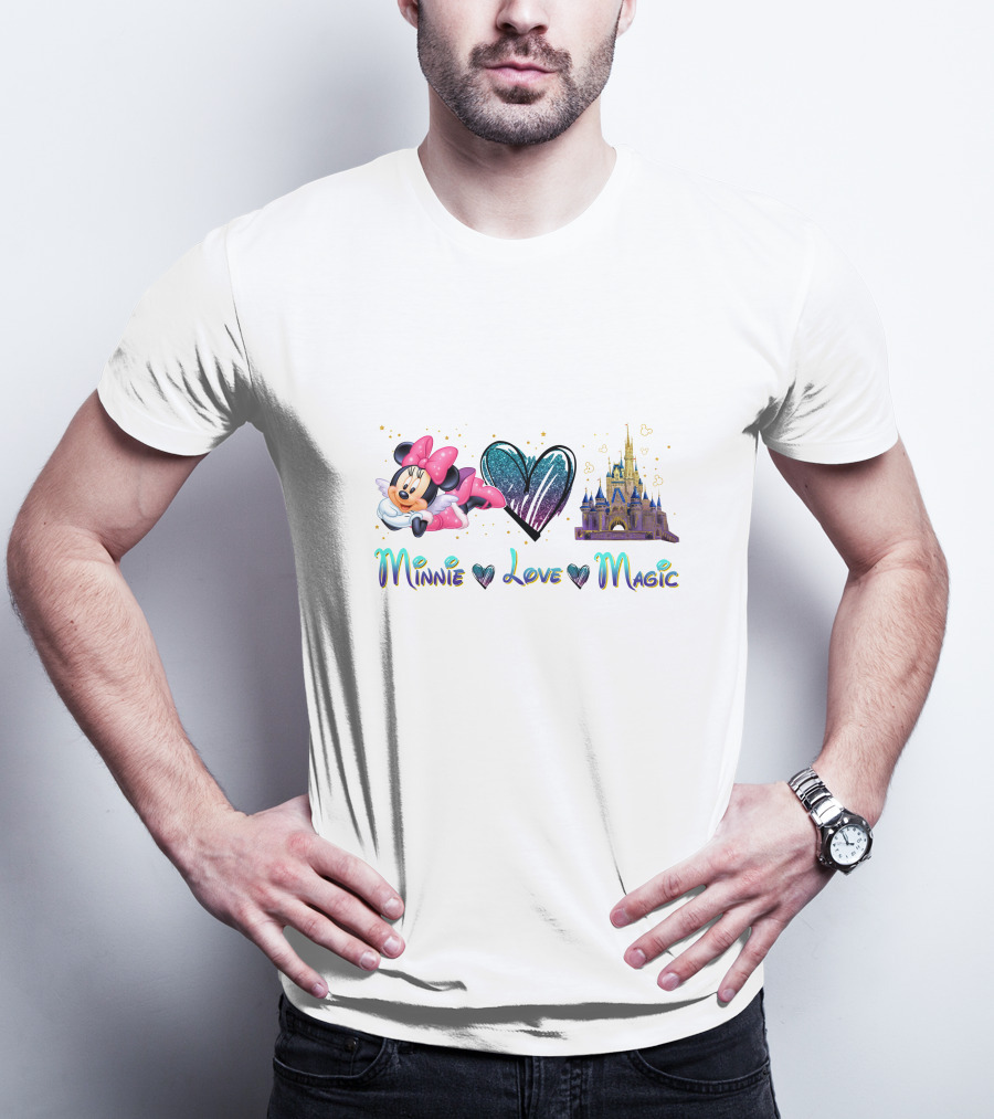 Minnie Love Magic Heart Castle Fantasy T-Shirt