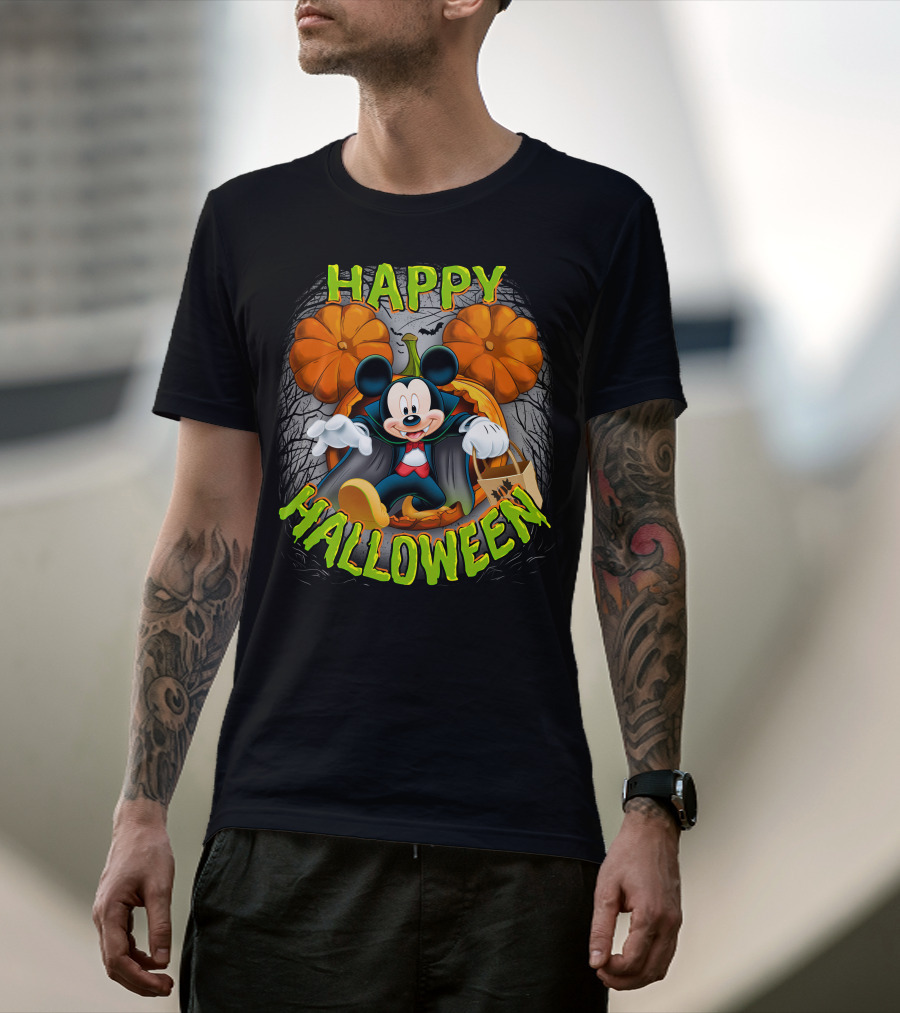 Happy Halloween Mickey Pumpkin Trick-or-Treating T-Shirt