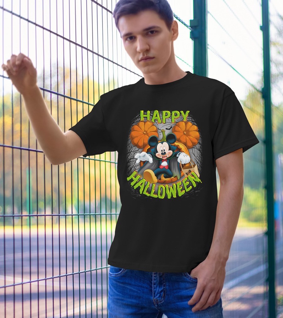 Happy Halloween Mickey Pumpkin Trick-or-Treating T-Shirt