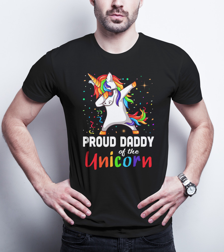 Proud Daddy Of The Rainbow Unicorn T-Shirt