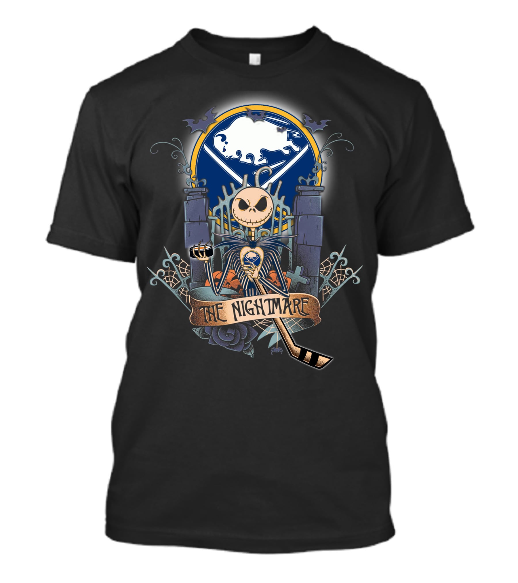 The Nightmare Hockey Skeleton Moon Iconic Mashup T-Shirt