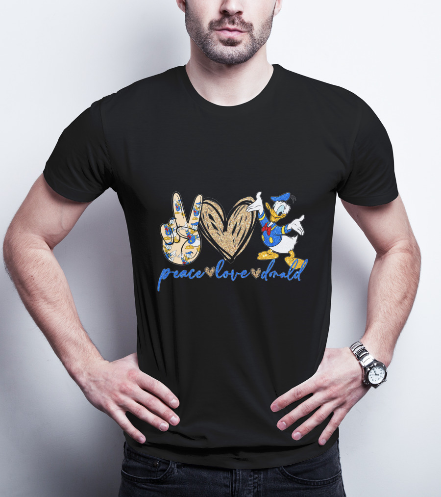 Peace Love Donald Duck Iconic Character T-Shirt