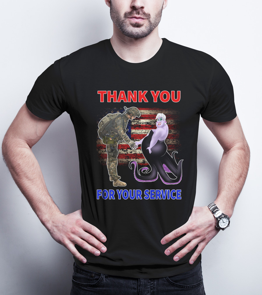 Thank You For Your Service Ursula Soldier American Flag T-Shirt