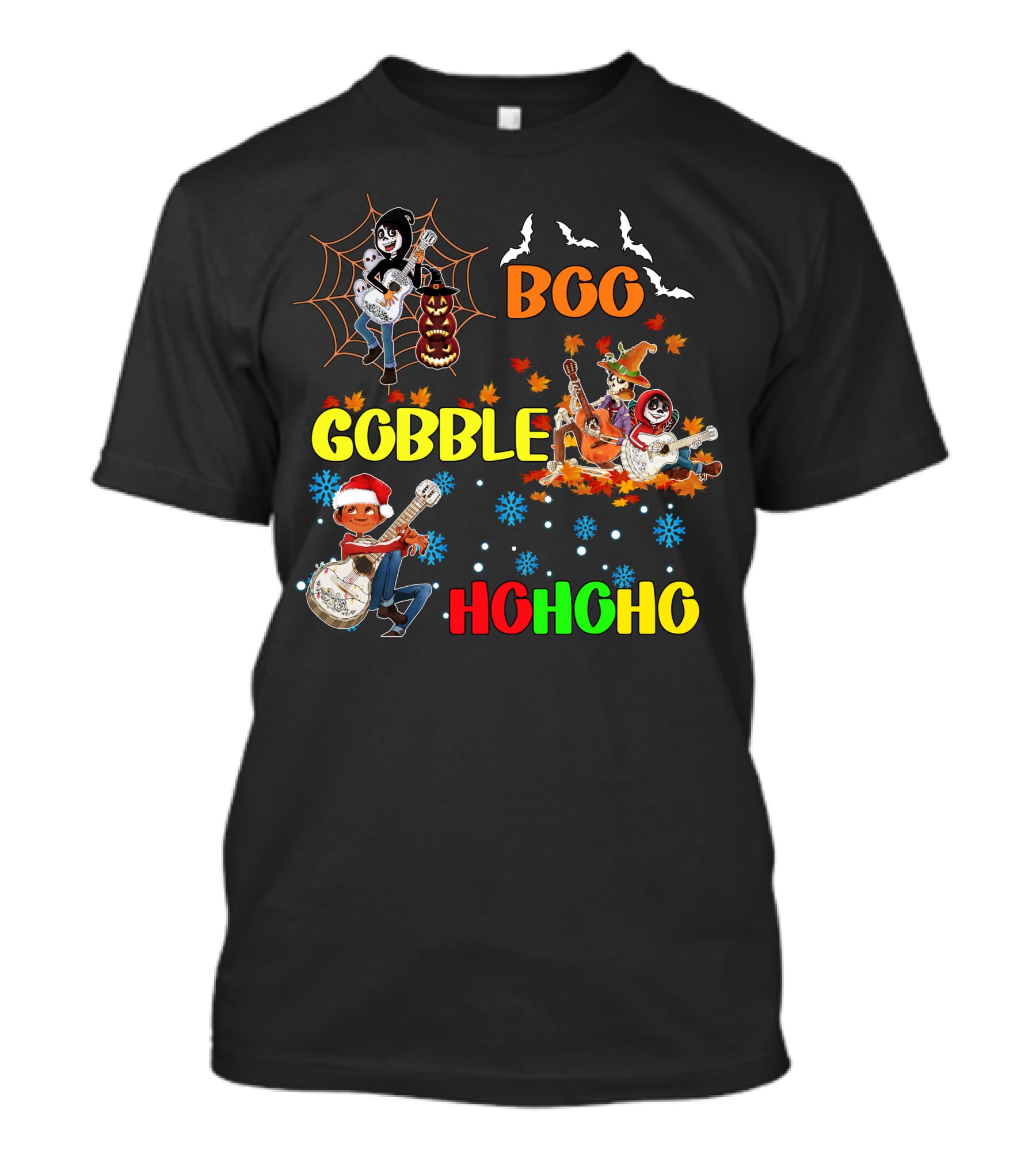 Boo Gobble HoHoHo Coco HalloThanksMas T-Shirt