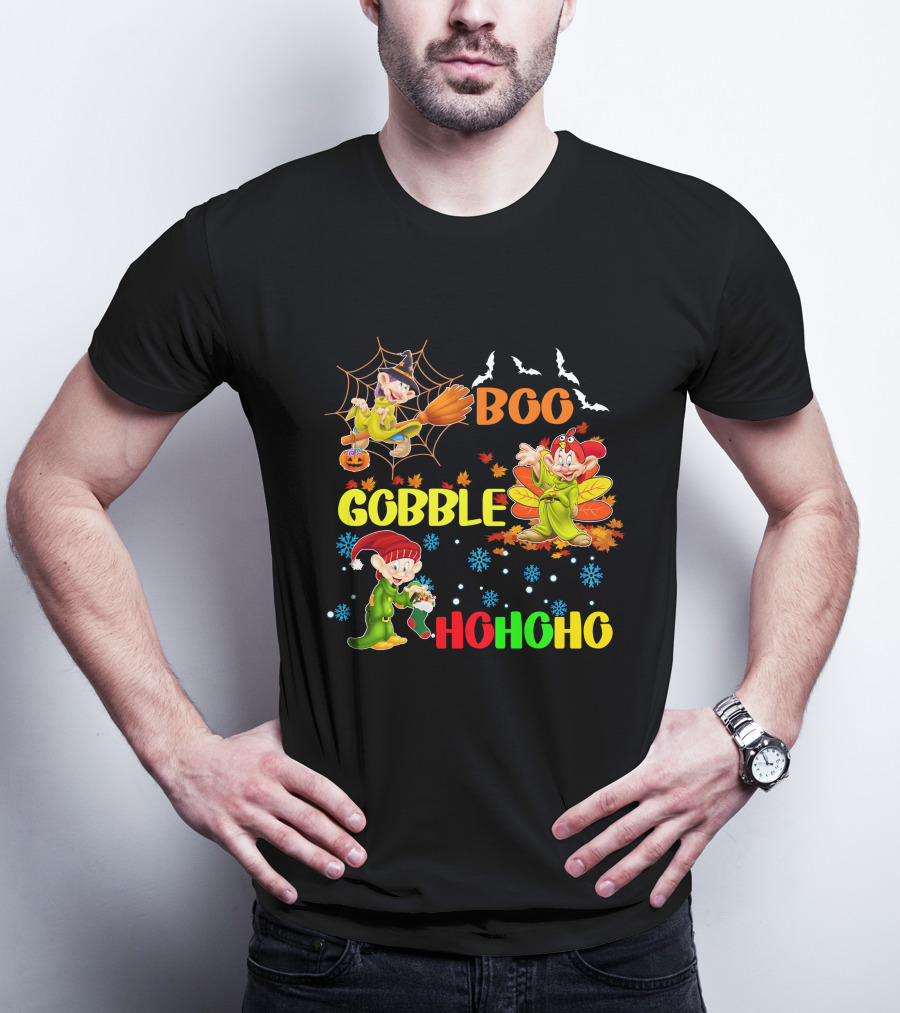 Dopey Boo Gobble HoHoHo HalloThanksMas T-Shirt