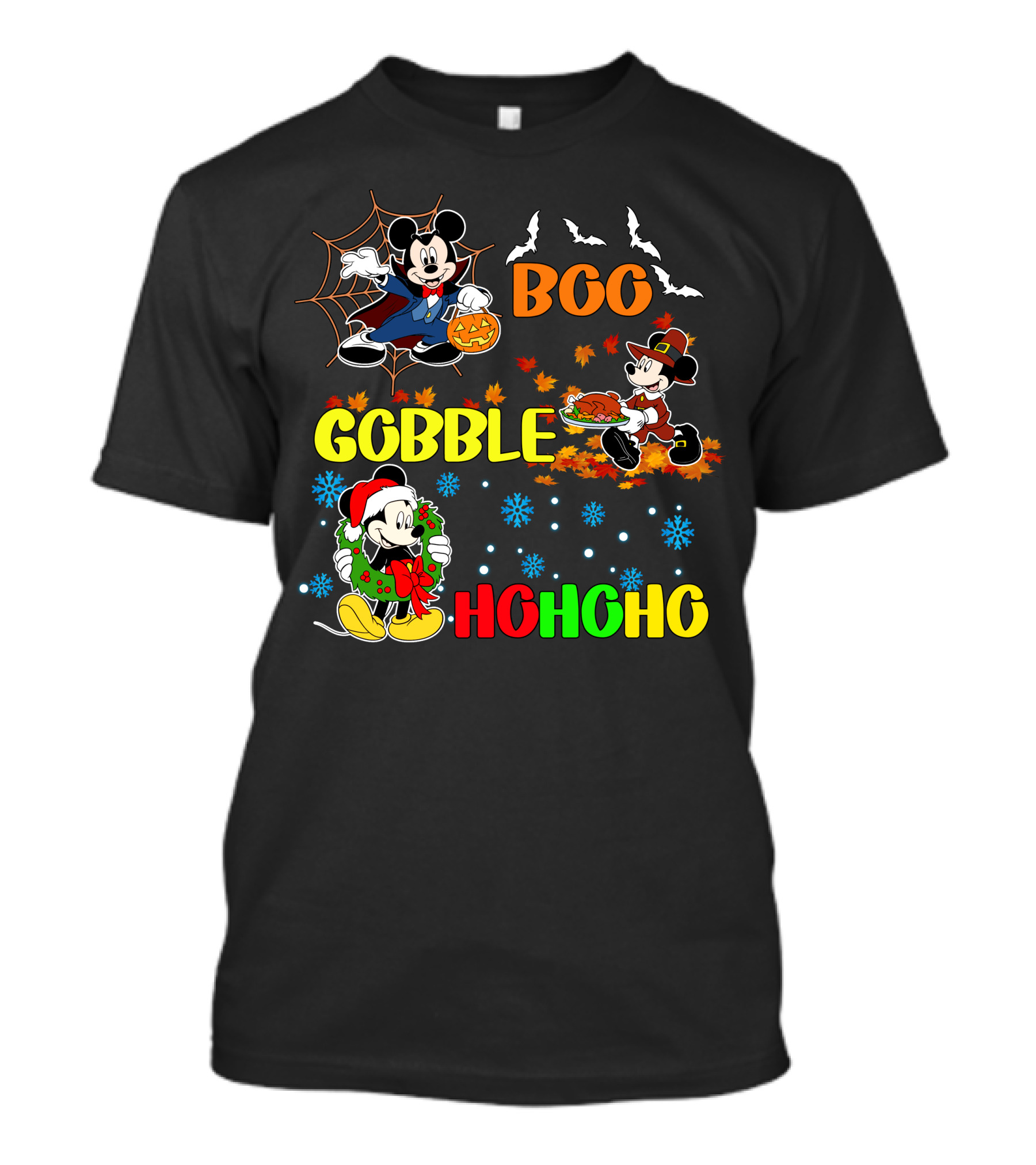 Mickey Boo Gobble HoHoHo T-Shirt