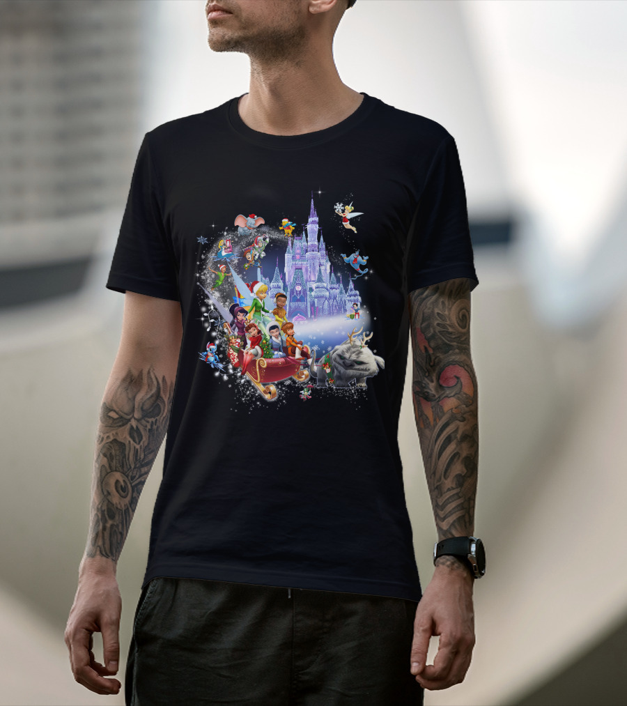Disney Tinkerbell And Friends Christmas Castle Holiday Magic Adventure T-Shirt
