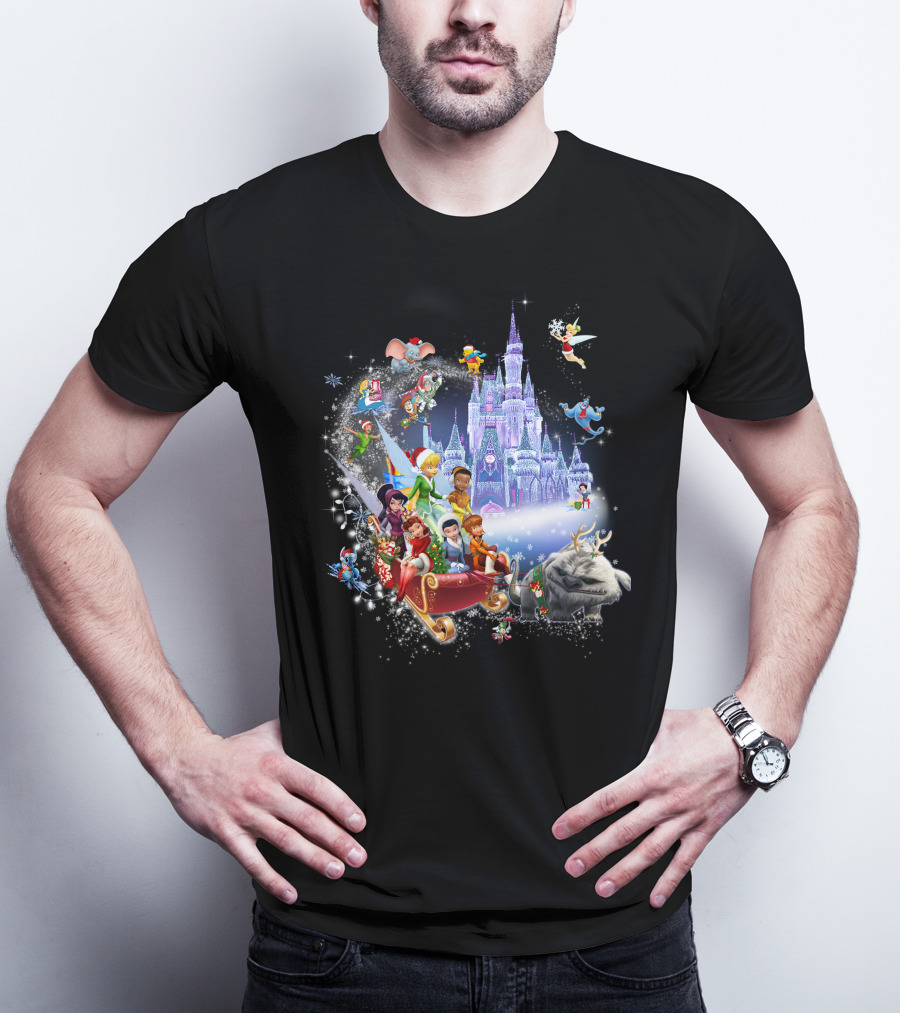 Disney Tinkerbell And Friends Christmas Castle Holiday Magic Adventure T-Shirt