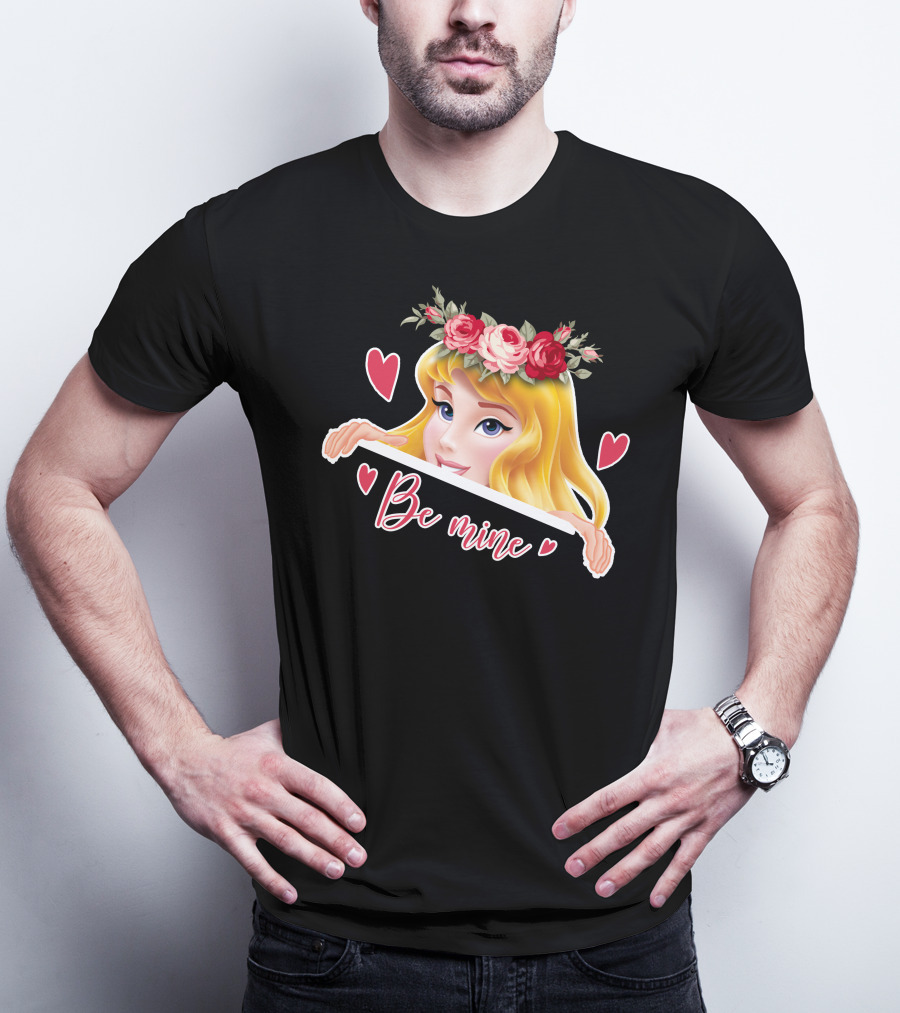 Be Mine Aurora Flower Crown Hearts T-Shirt