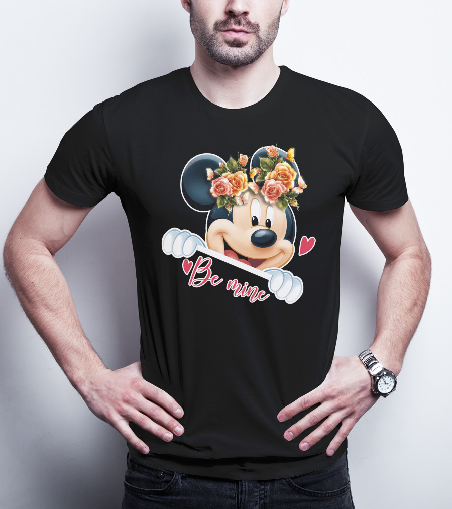 Mickey Be Mine Floral Heart T-Shirt