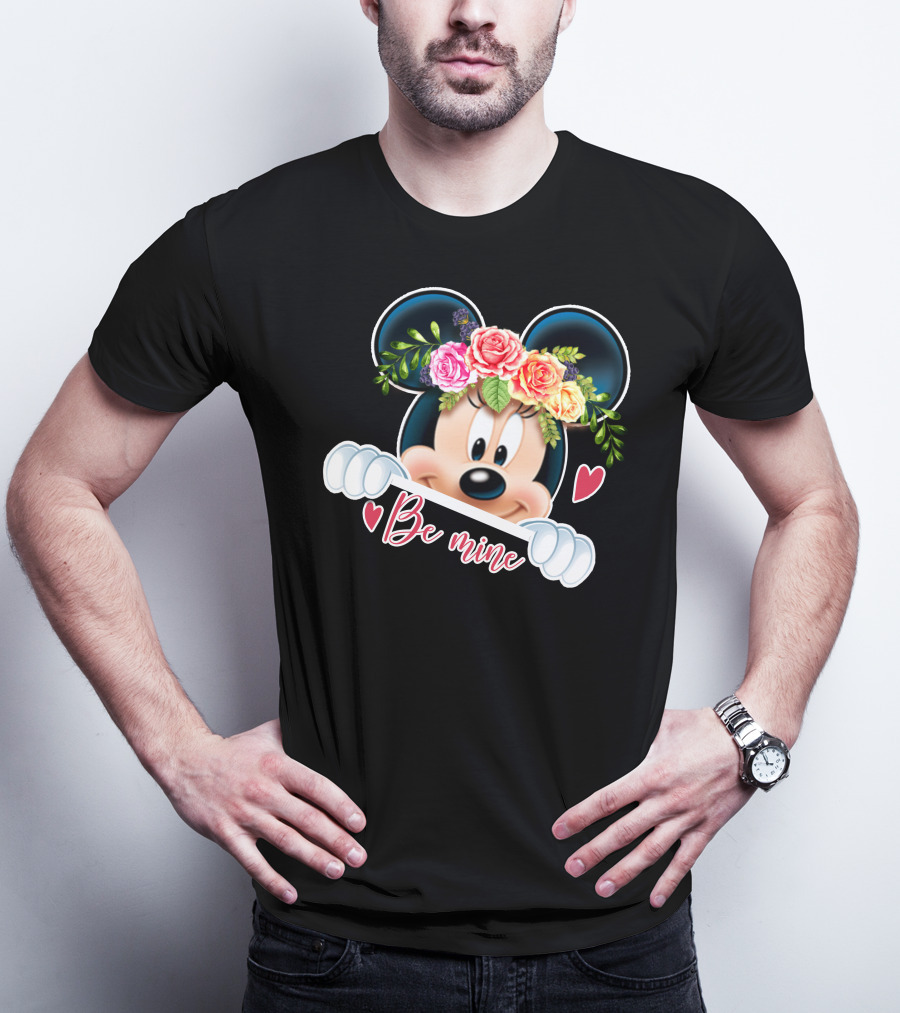 Minnie Mouse Be Mine Floral Hearts T-Shirt