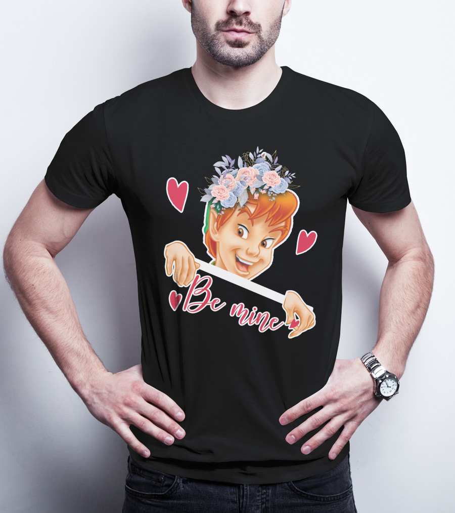 Peter Pan Be Mine Hearts Floral Crown T-Shirt