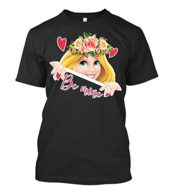Rapunzel Floral Be Mine Valentines Hearts T-Shirt