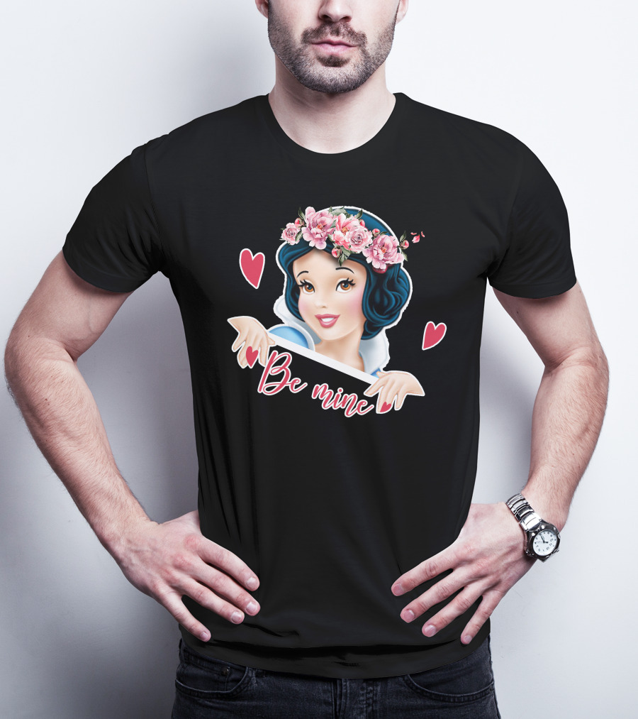 Snow White Be Mine Floral Heart T-Shirt