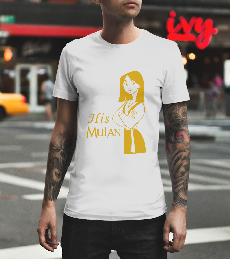 His Mulan Cartoon Character And Text In Yellow T-Shirt
