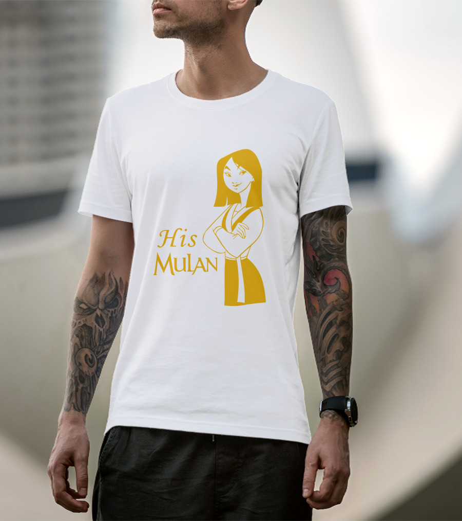 His Mulan Cartoon Character And Text In Yellow T-Shirt