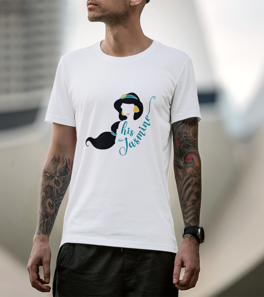 His Jasmine Princess Silhouette With Long Hair And Gold Accessories T-Shirt