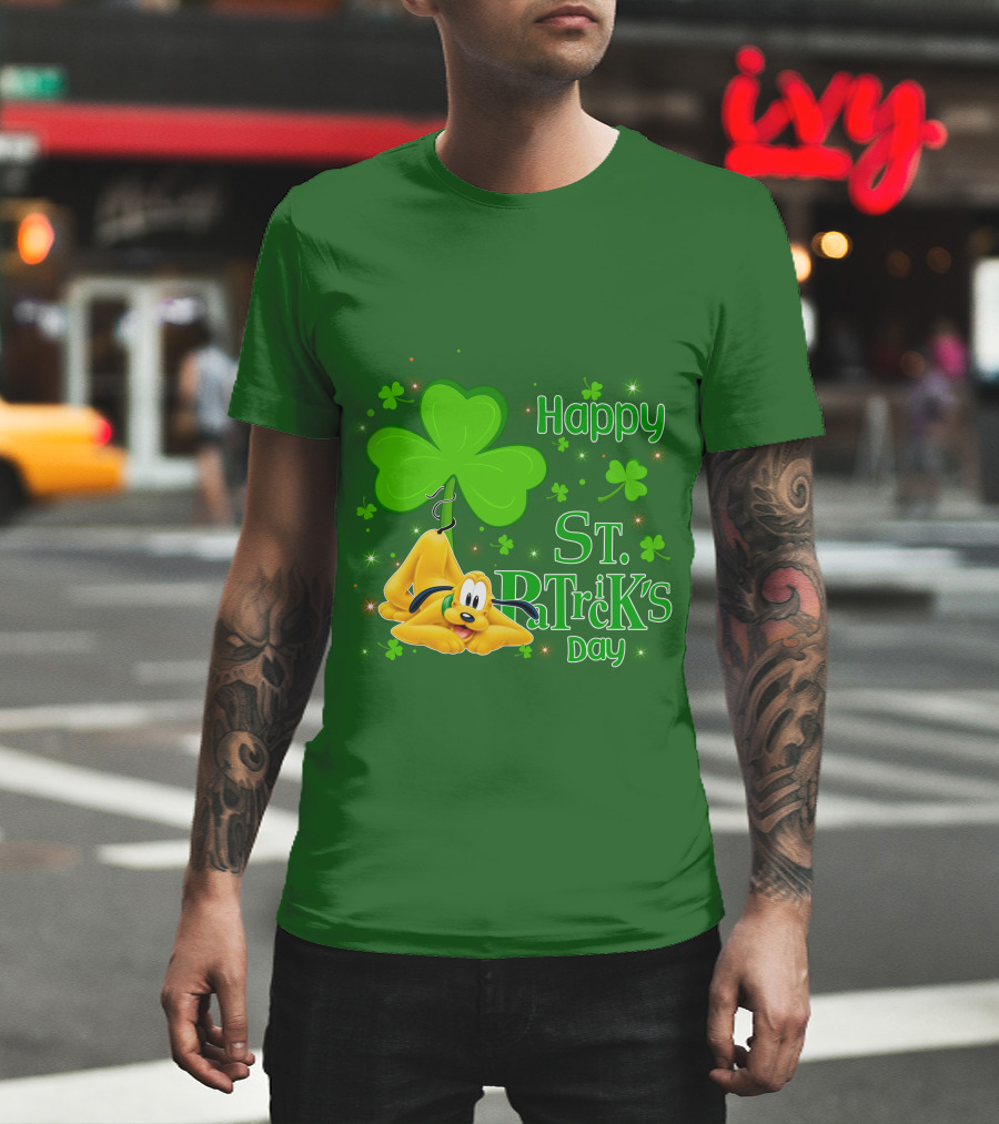 Happy St Patrick's Day Pluto Shamrock T-Shirt