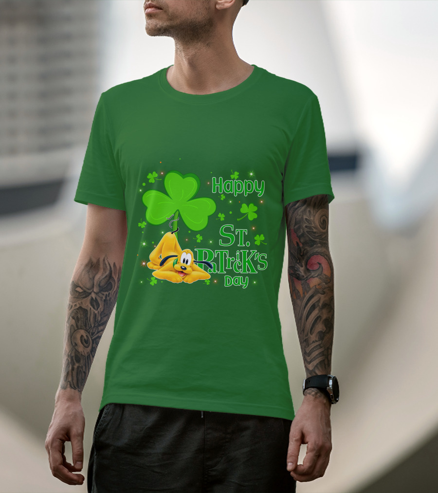 Happy St Patrick's Day Pluto Shamrock T-Shirt