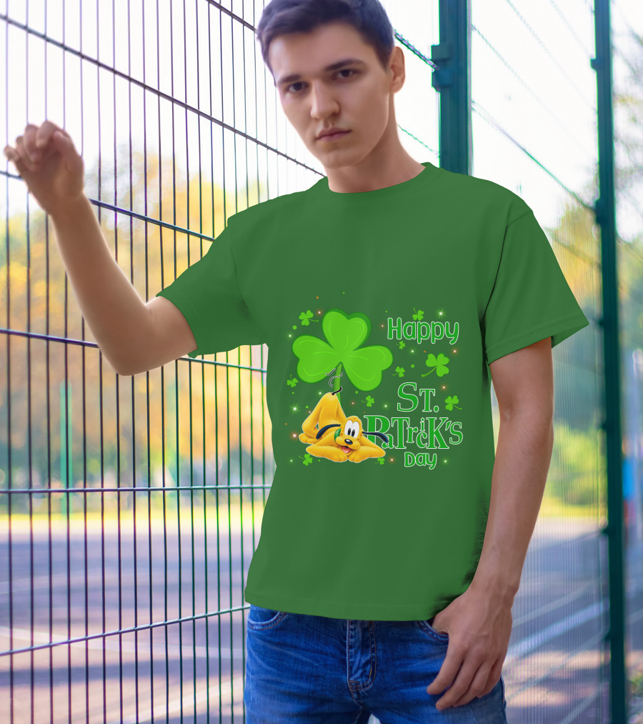 Happy St Patrick's Day Pluto Shamrock T-Shirt