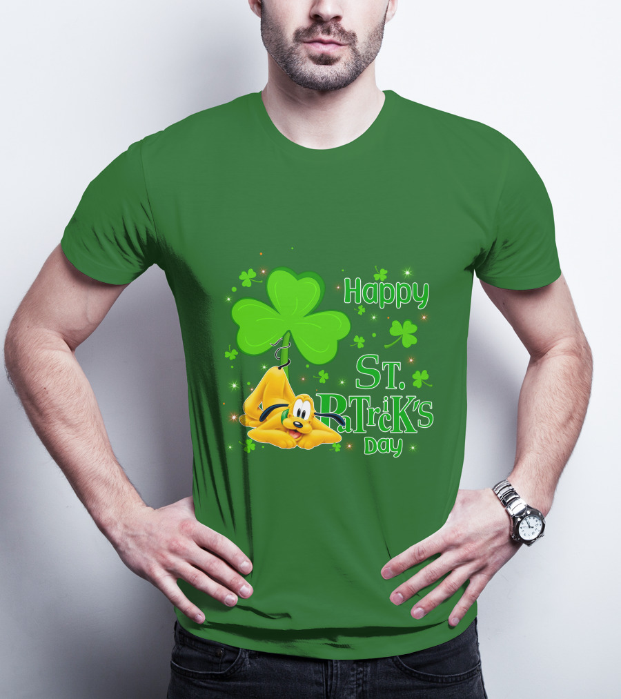 Happy St Patrick's Day Pluto Shamrock T-Shirt