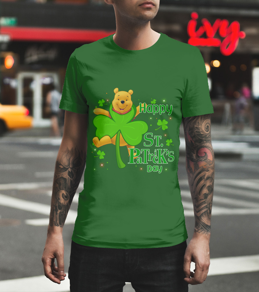 Happy St. Patrick's Day Pooh Shamrock T-Shirt