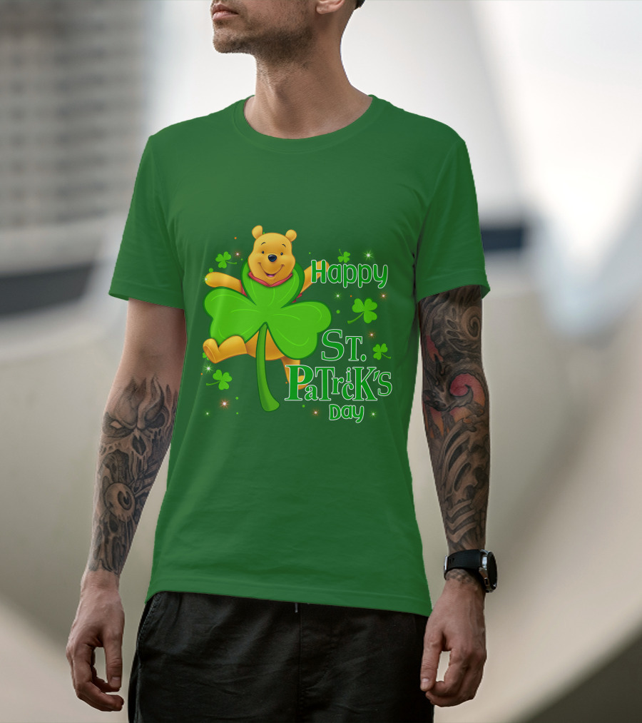 Happy St. Patrick's Day Pooh Shamrock T-Shirt